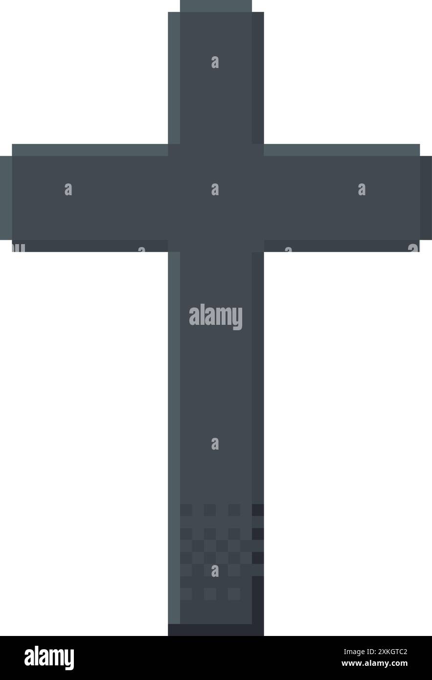 Cemetery cross in pixel art style. Vector illustration object for retro ...