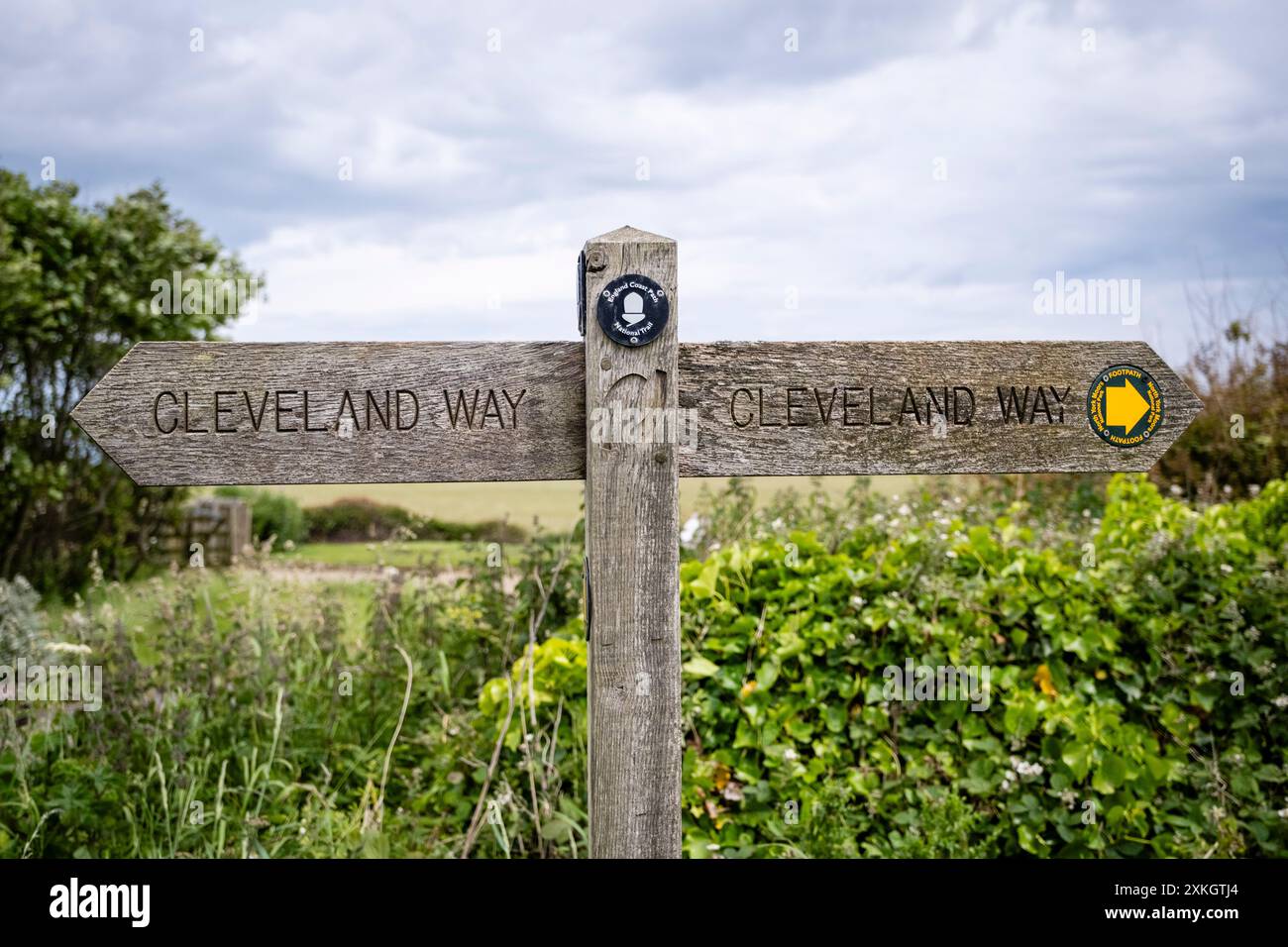 Cleveland way sign, near Staithes, North Yorkshire, England, UK Stock ...