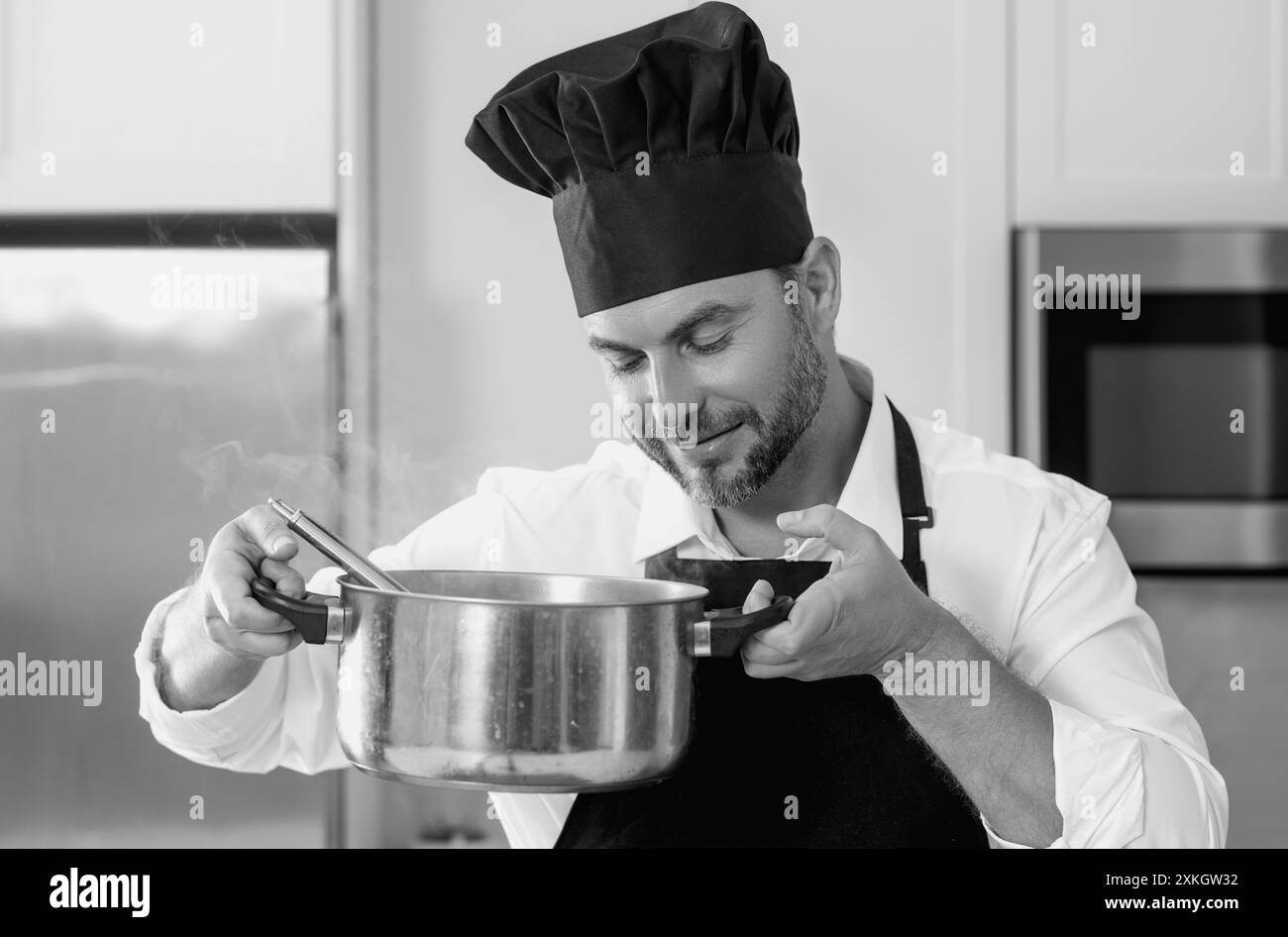Hispanic chef male Black and White Stock Photos & Images - Alamy