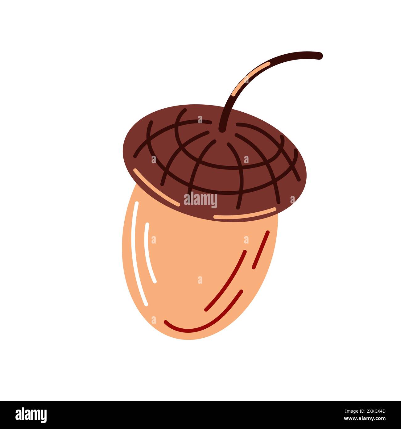 Acorn icon in flat style. Oak tree fruit. Autumn design for logo, print ...