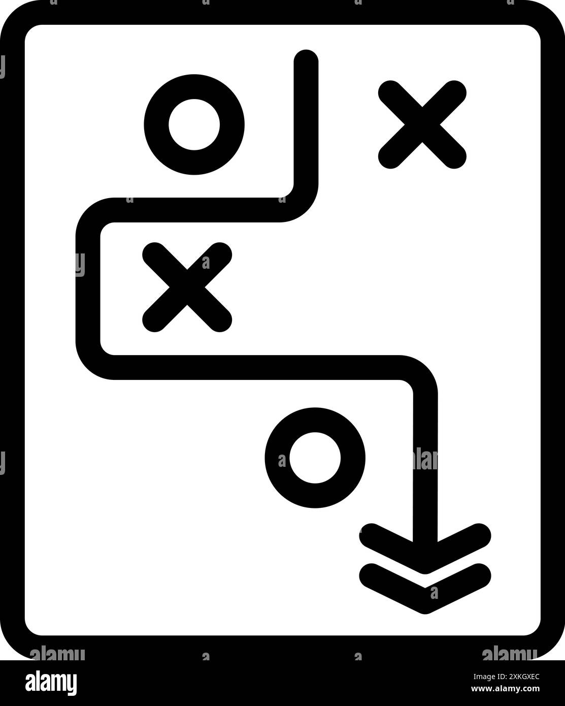 Line Icon Of An Algorithm Showing The Path Of Choices Leading To A