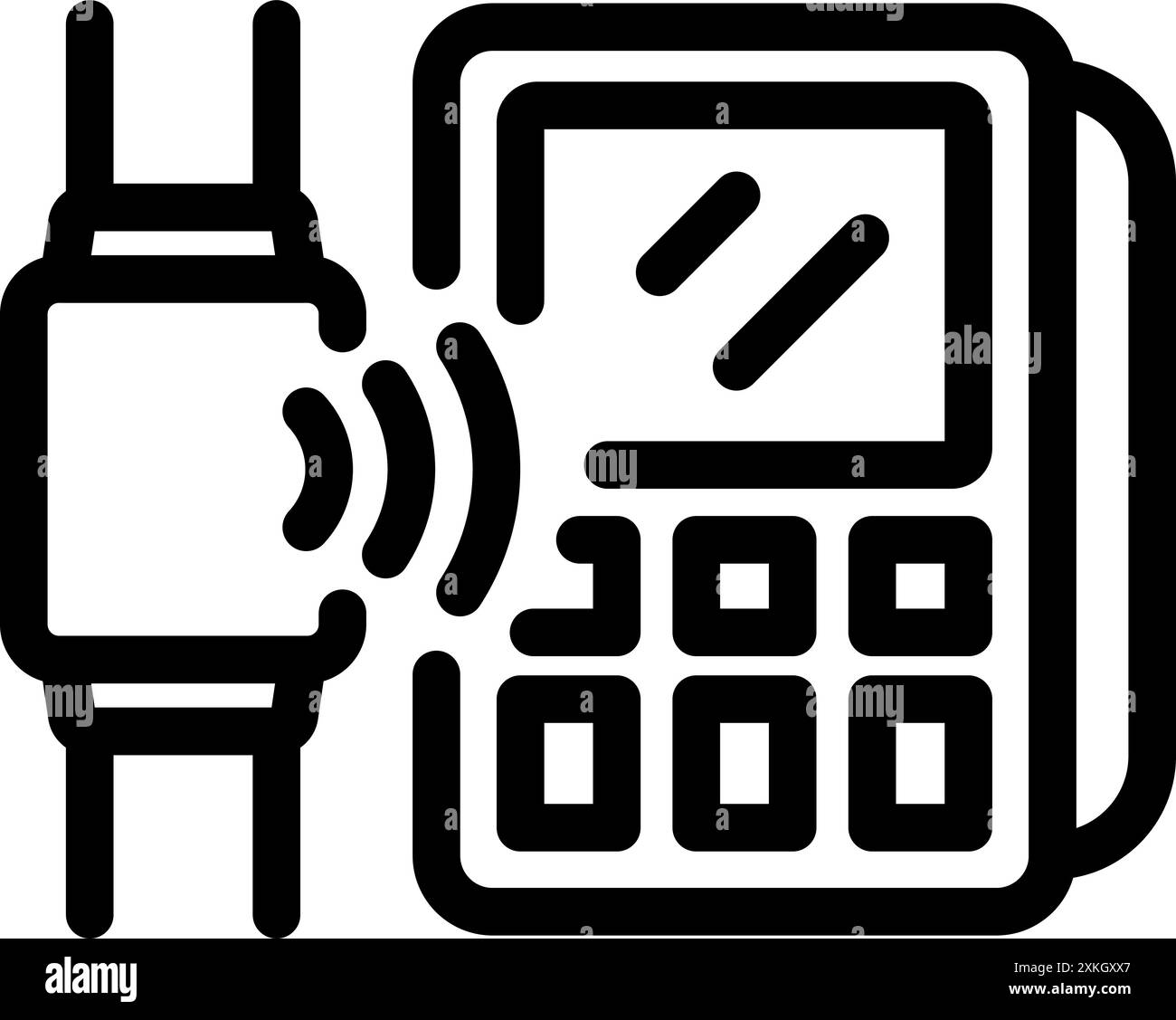 Customer is paying for a purchase using a smartwatch with nfc ...