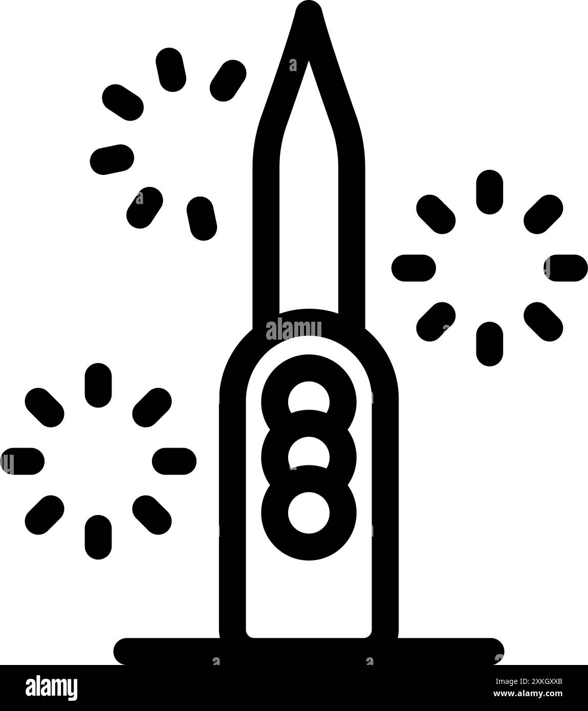 Simple line icon of a firecracker exploding with sparks flying Stock ...