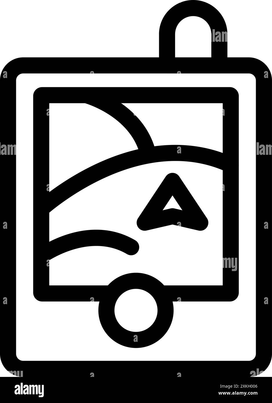 Gps navigation system showing the route on a screen with a map Stock ...