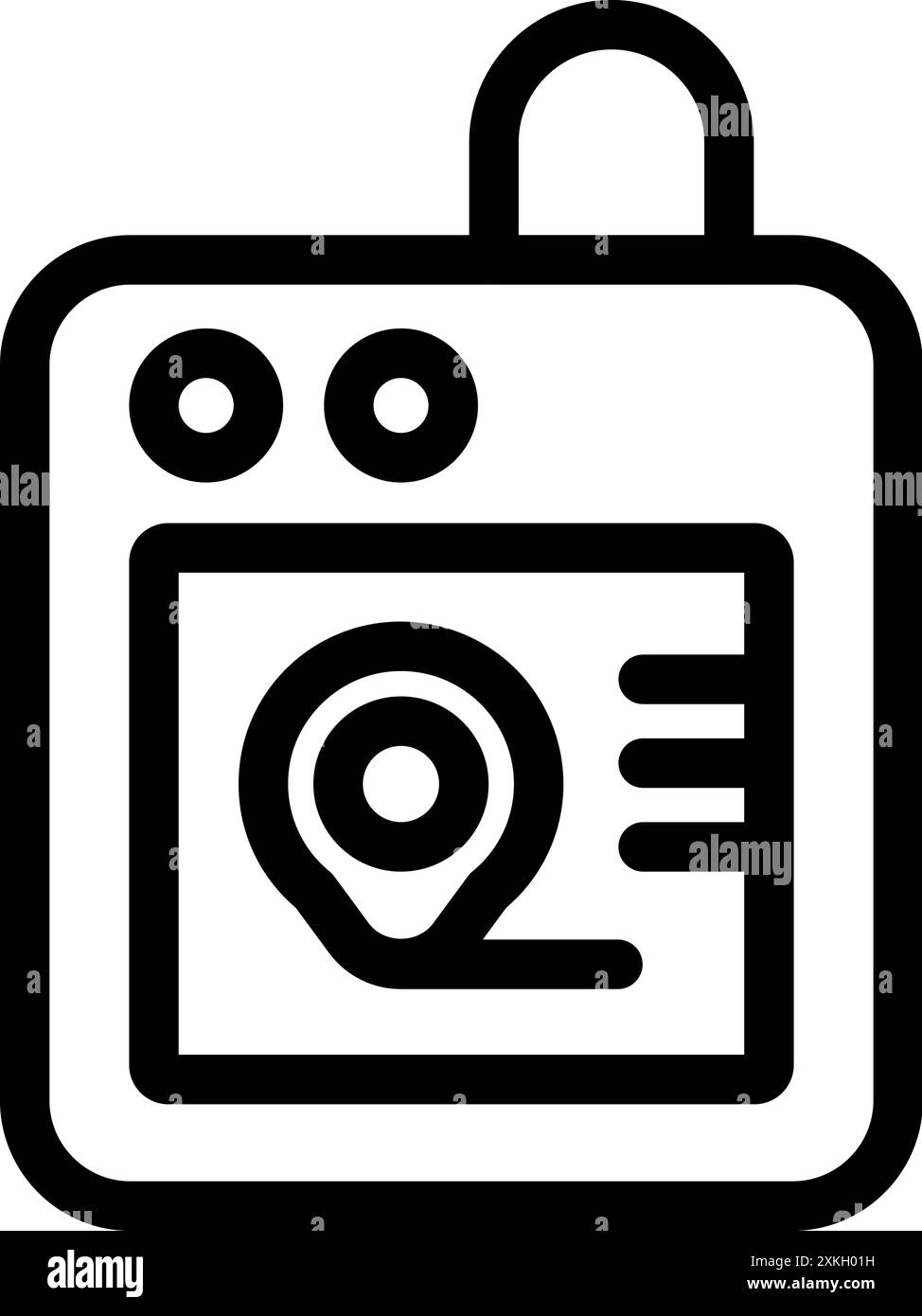 Electronic device showing a map with a pin on its screen, representing ...