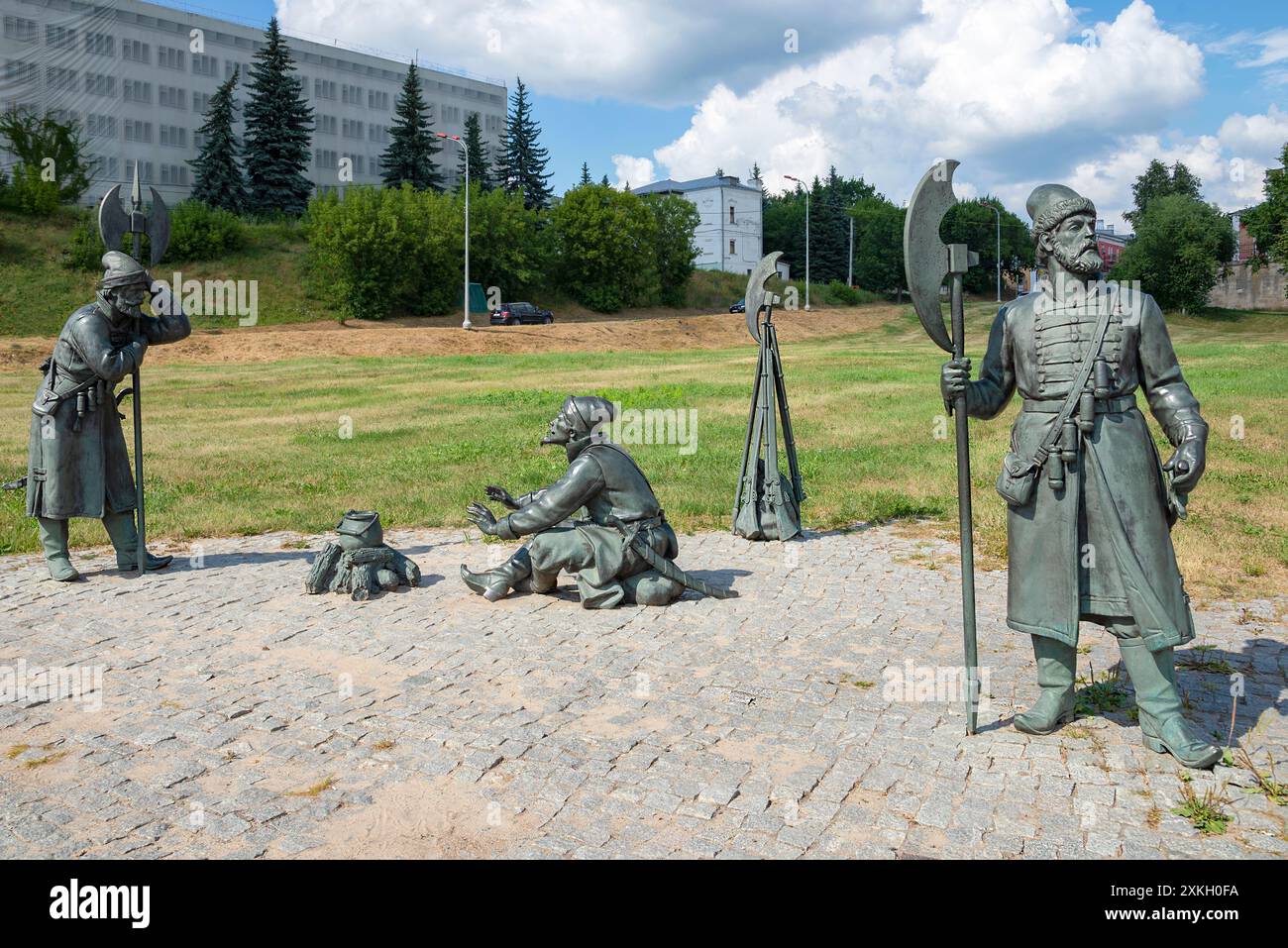 The sculptural composition "Sagittarians" at the foot of the Cathedral ...