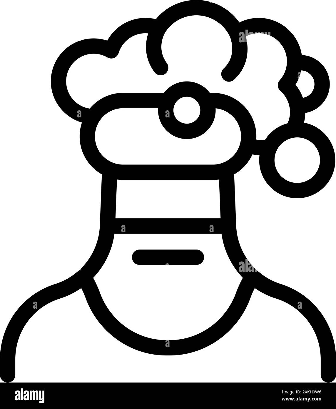 Line art icon of a chef wearing a santa hat, perfect for christmas ...
