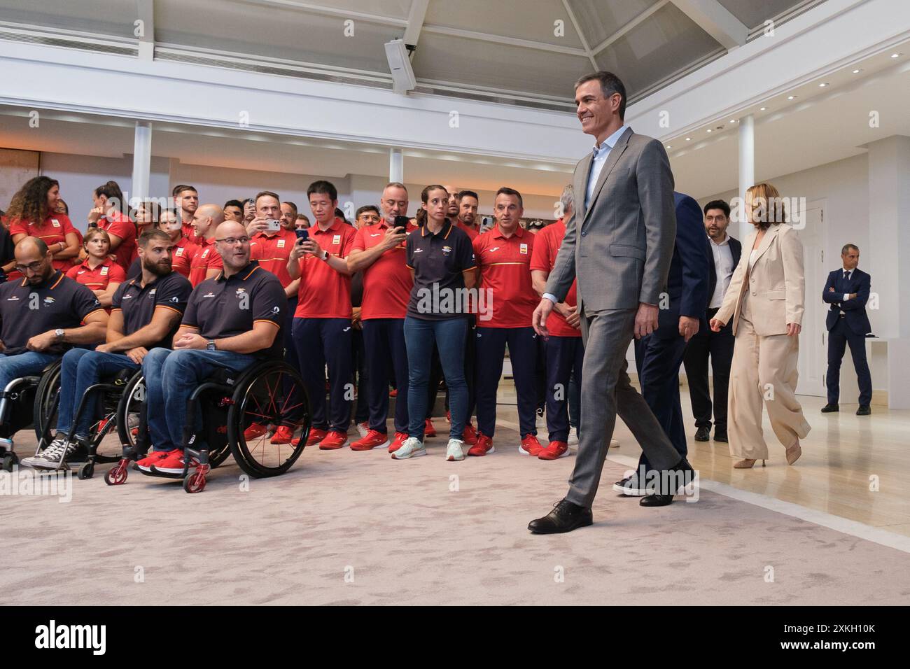 Spanish Prime Minister Pedro Sanchez during reception for the teams ...