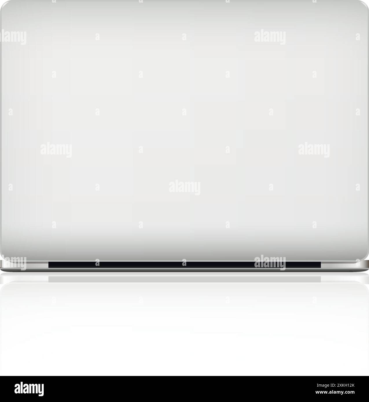 The back view of the laptop computer isolated with clipping path on ...