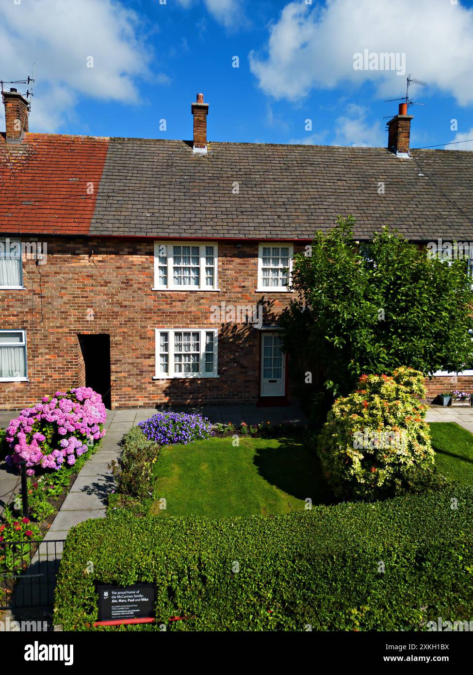 Aerial view of 20 Forthlin Road, the childhood home of the Beatles Sir ...