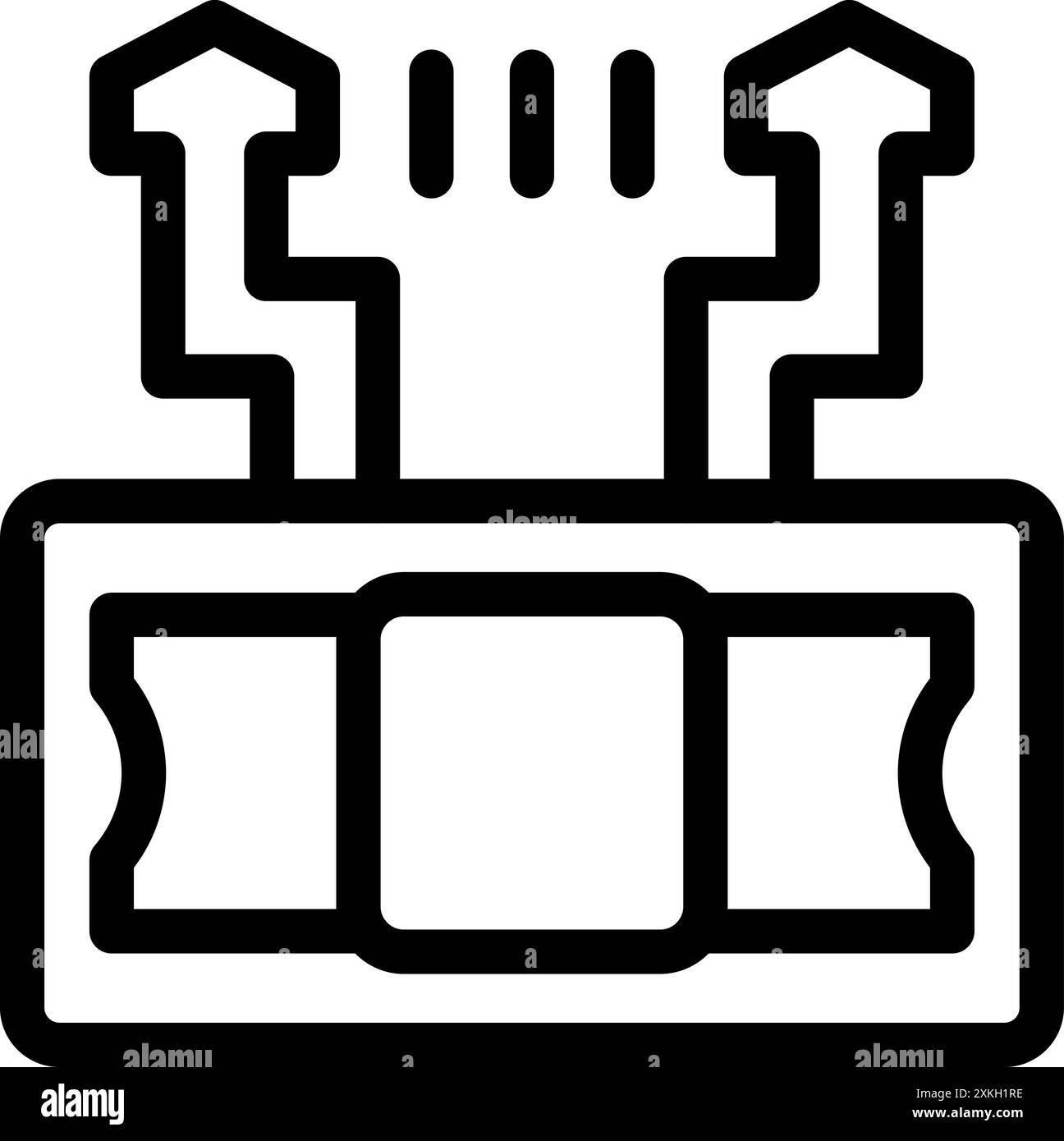 Simple icon representing money transfer with two upward arrows outgoing ...