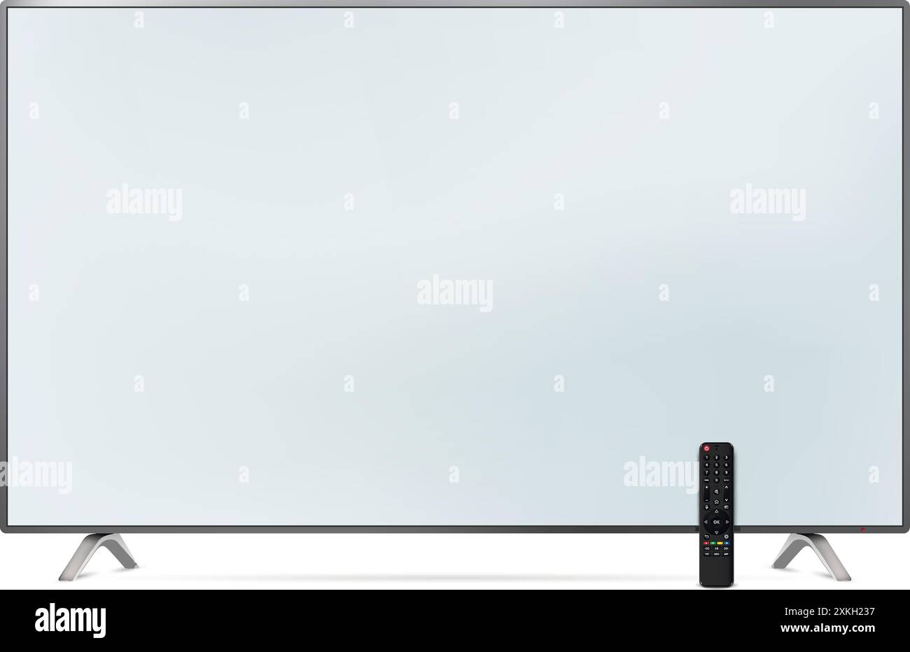 Realistic tv screen. Smart tv mockup. Blank television template. Vector illustration Stock ...