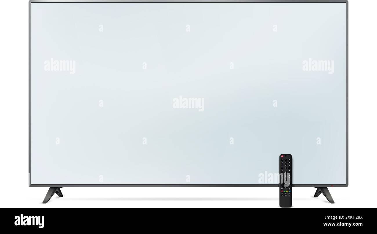 Realistic tv screen. Smart tv mockup. Blank television template. Vector ...