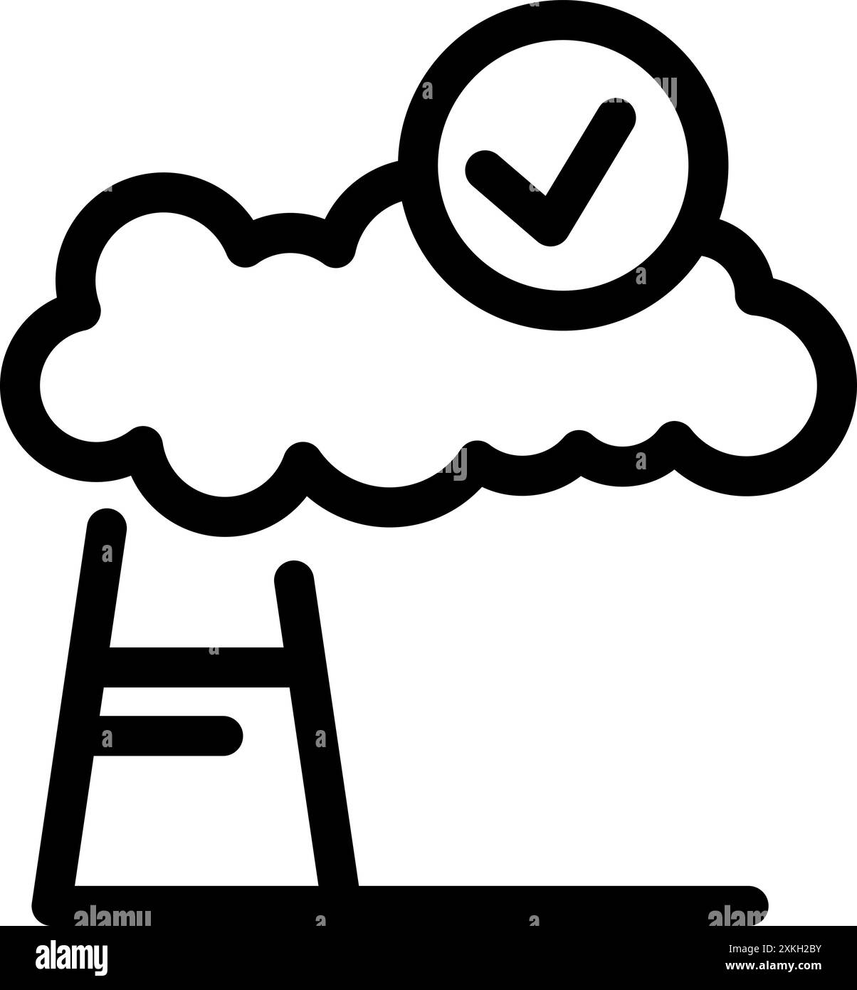 Cloud Computing Data Storage Icon Approving Processing With A Check Mark Stock Vector Image