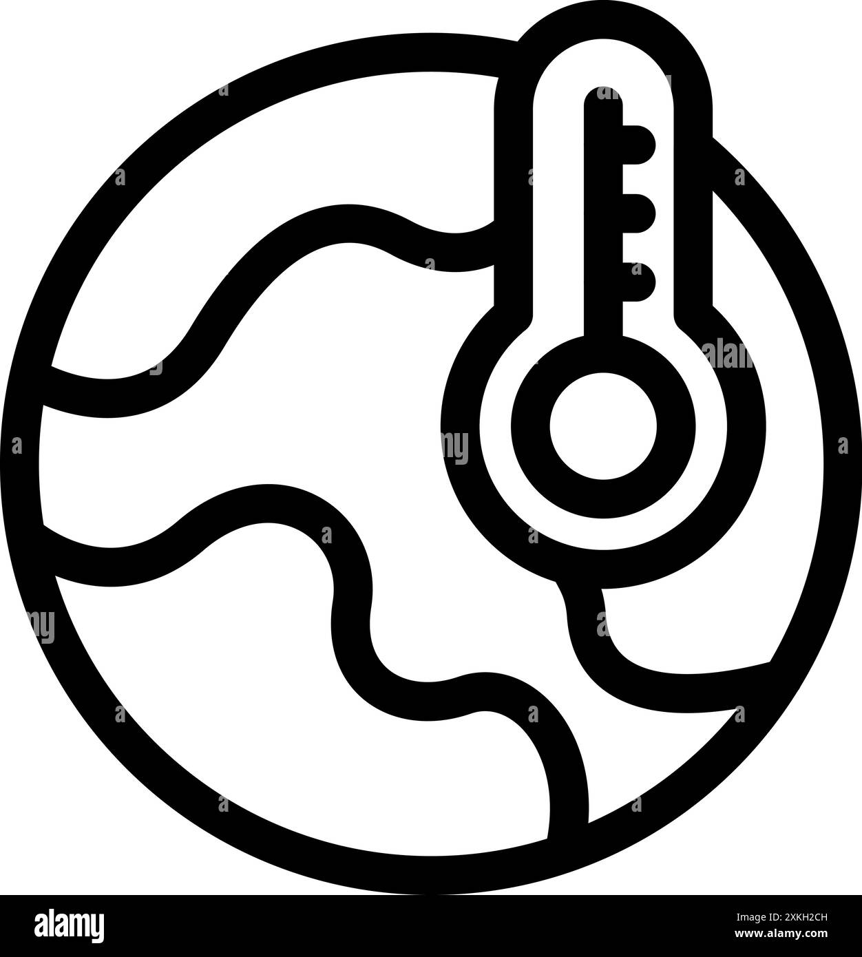 Simple icon depicting a thermometer measuring the earth's rising ...