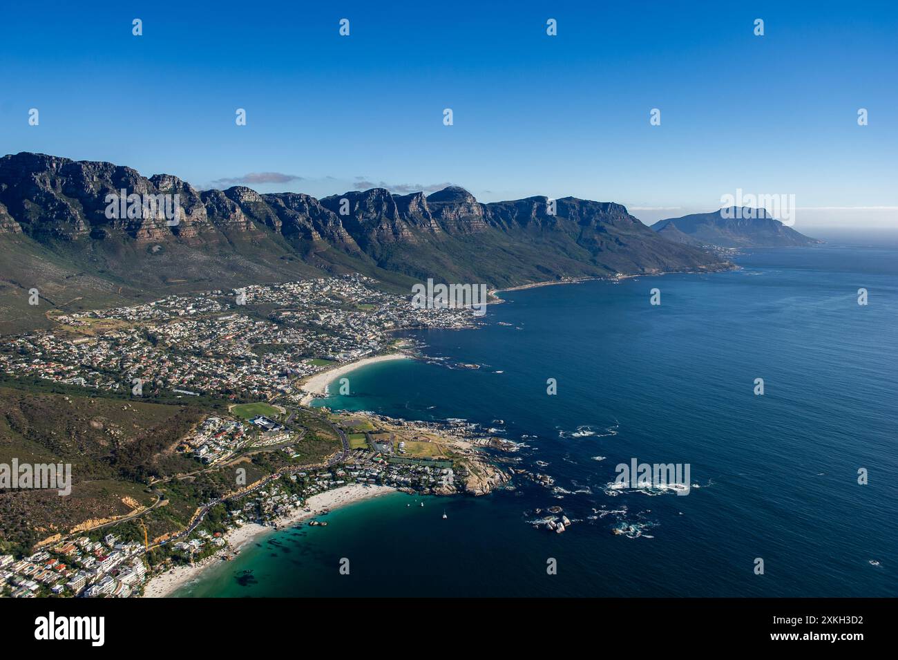 An aerial view, overlooking Cape Town, Western Cape, South Africa. High ...