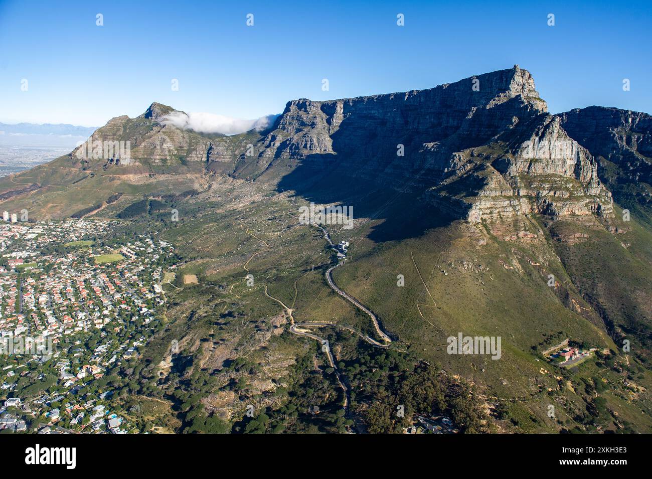 An aerial view, overlooking Cape Town, Western Cape, South Africa. High ...
