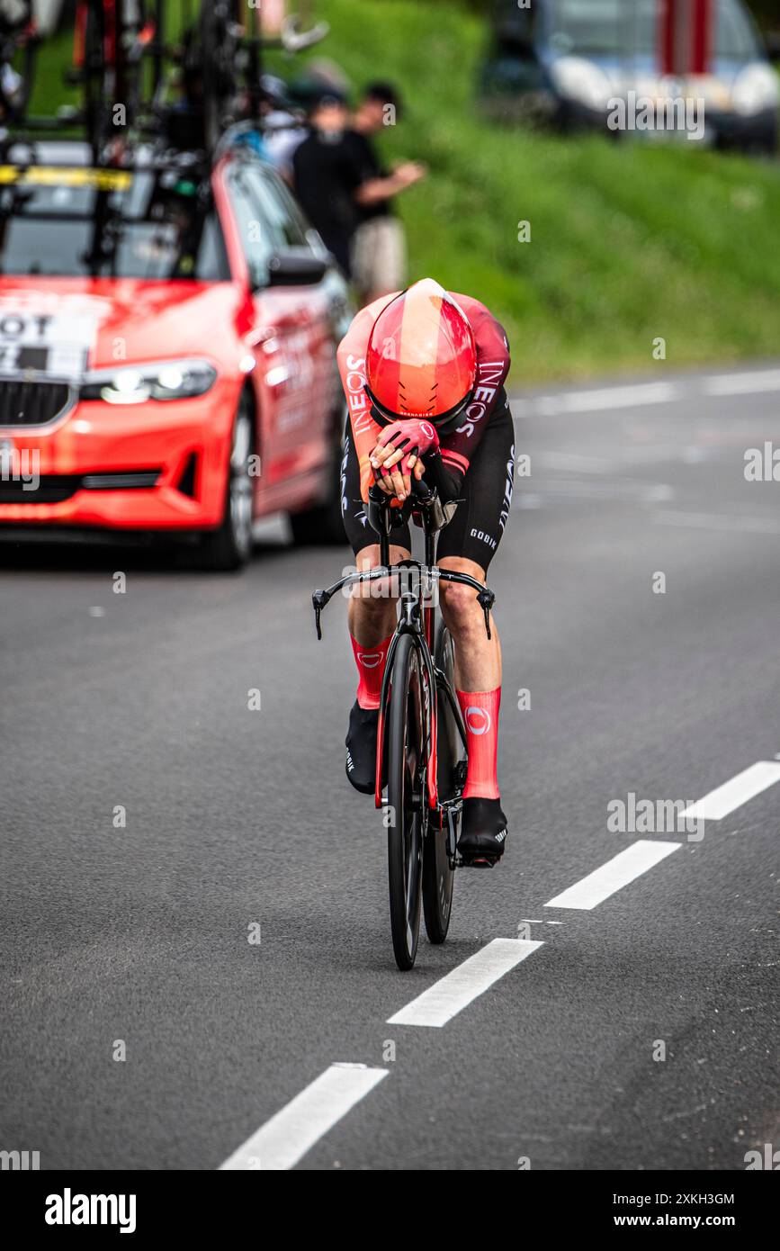 CARLOS RODRIGUEZ of INEOS GRENADIERS cycling in the Tour de France ...