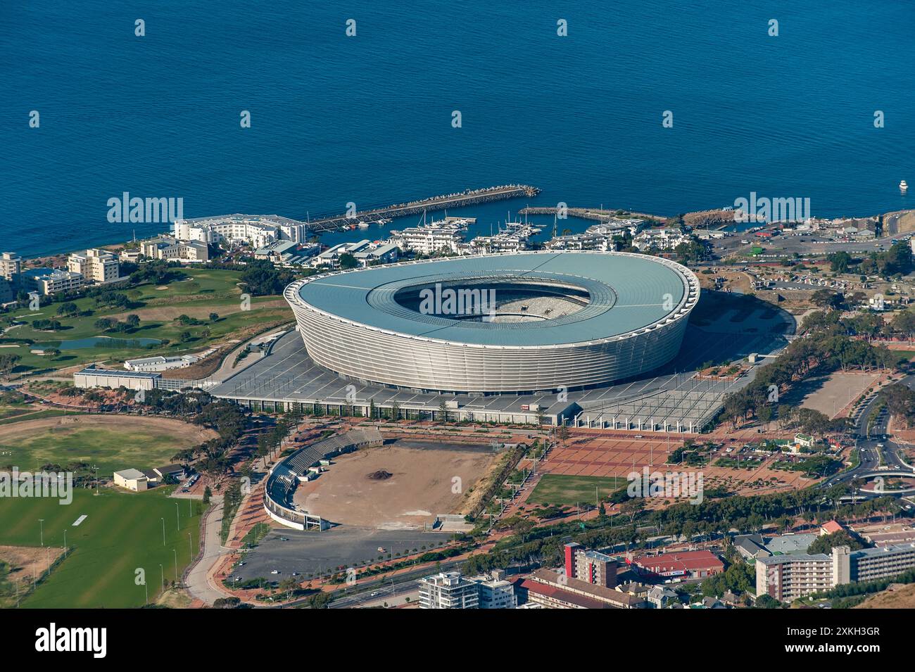 An aerial view, overlooking Cape Town, Western Cape, South Africa. High ...