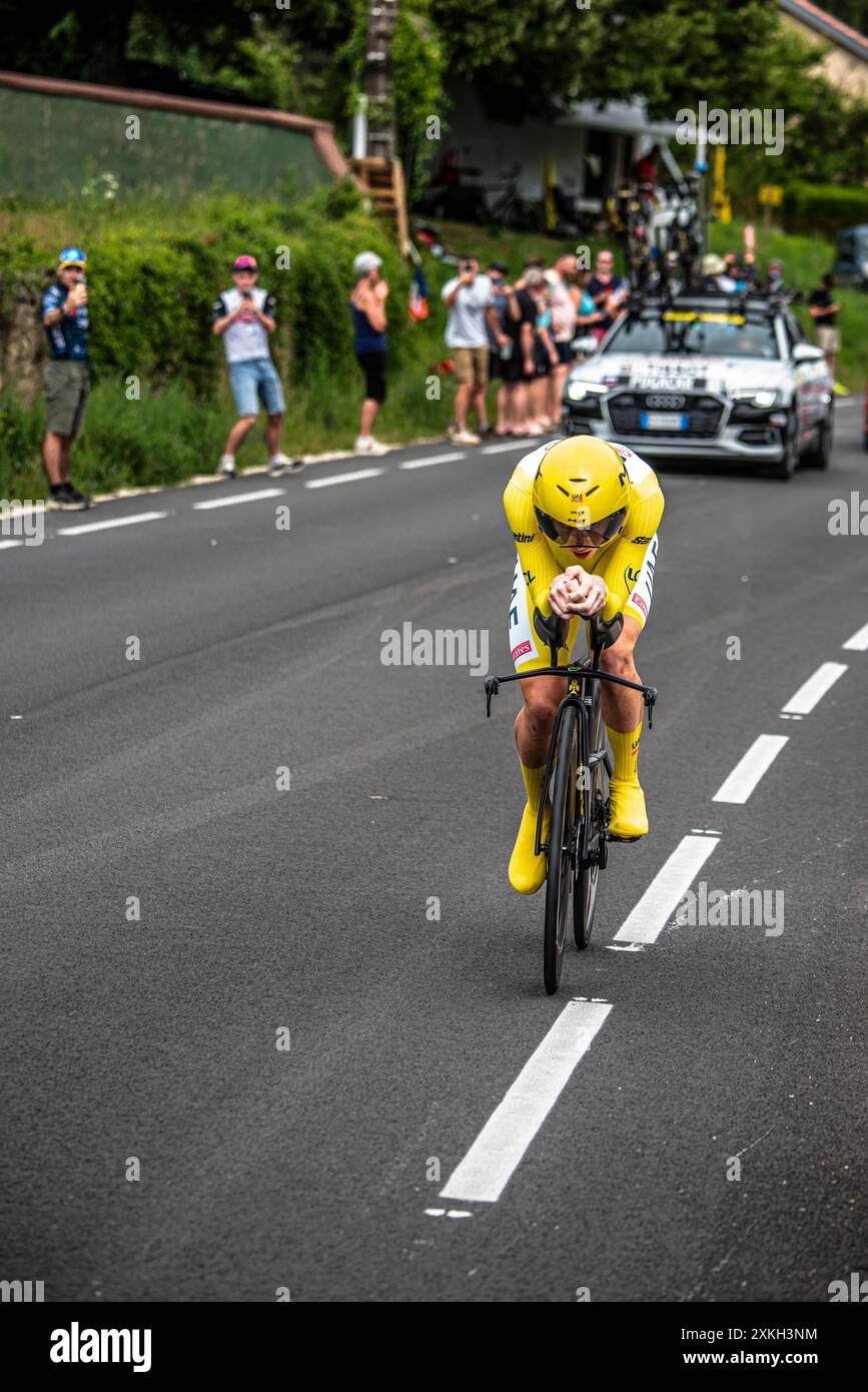 TADEJ POGACAR of UAE TEAM EMIRATES cycling in the Tour de France Stage ...