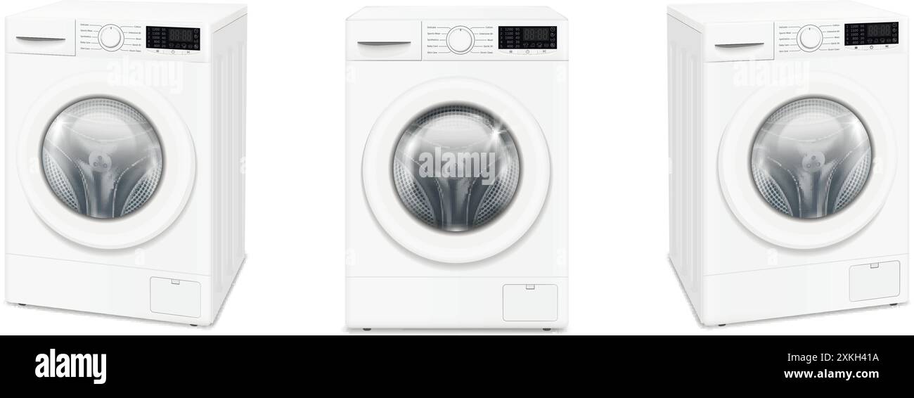 Washing machine mock up isolated on white background. Vector ...
