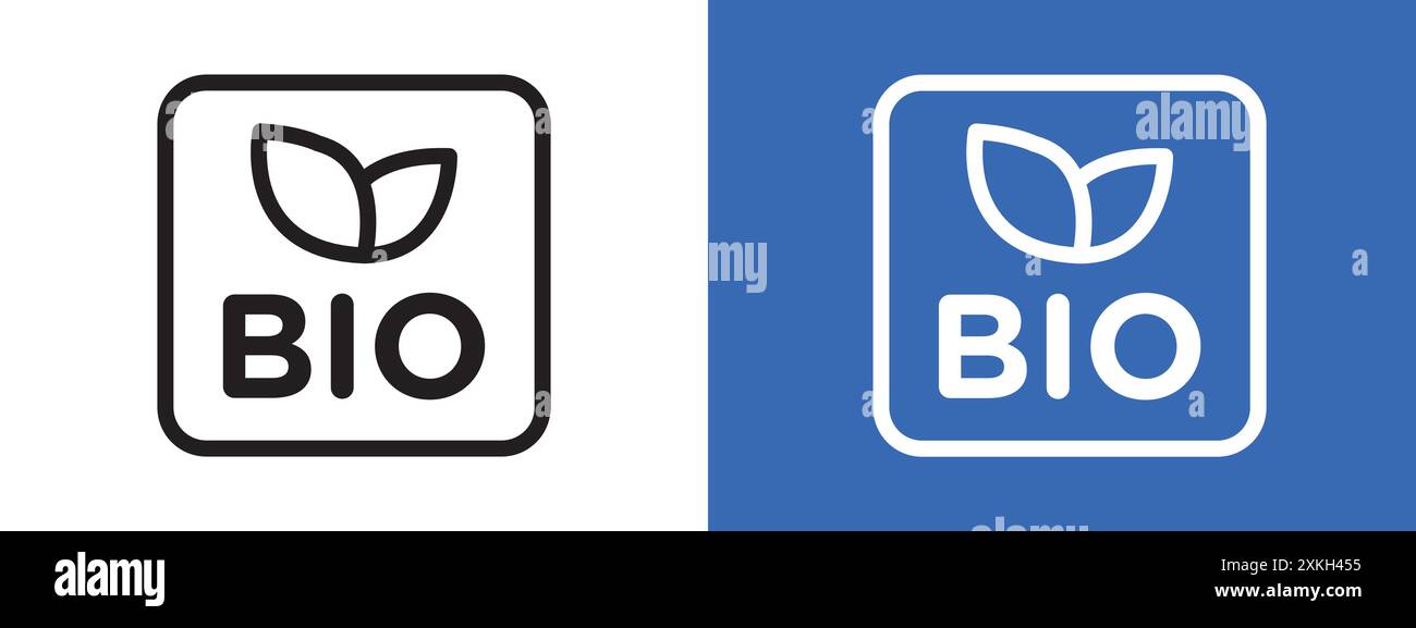 Bio vector icon logo sign vector outline in black and white color Stock ...