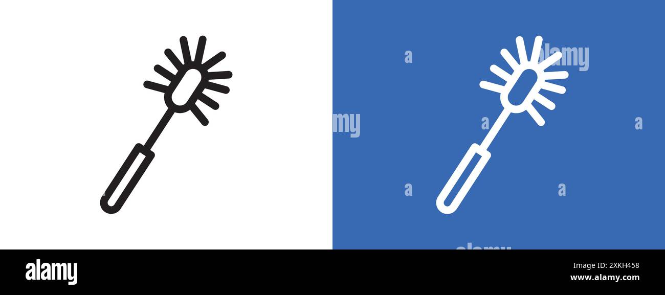 Bottle sweeper cleaning brush icon logo sign vector outline in black ...