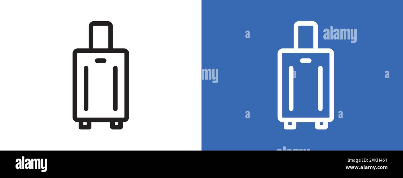 Baggage icon logo sign vector outline in black and white color Stock ...