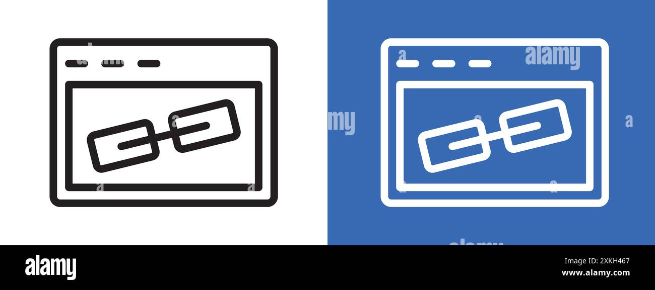 Backlink icon logo sign vector outline in black and white color Stock ...