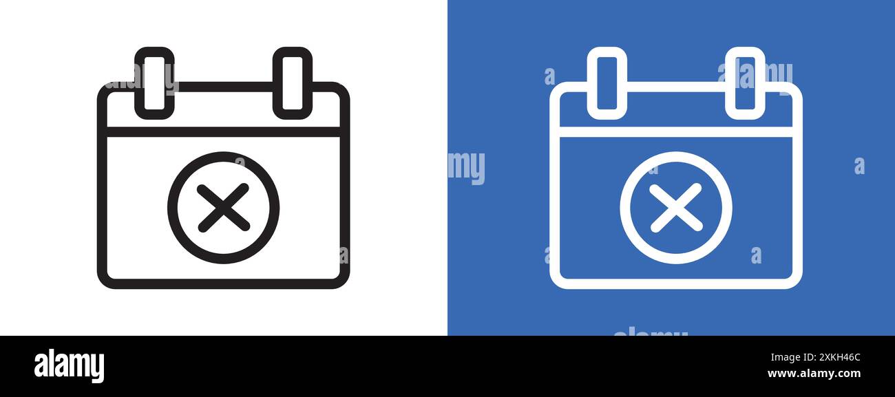 Cancel event icon logo sign vector outline in black and white color Stock Vector Image & Art - Alamy