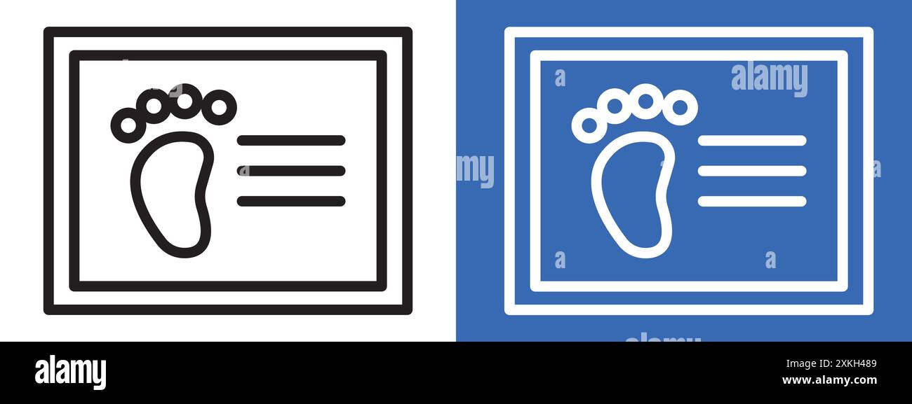 Birth certification icon logo sign vector outline in black and white ...