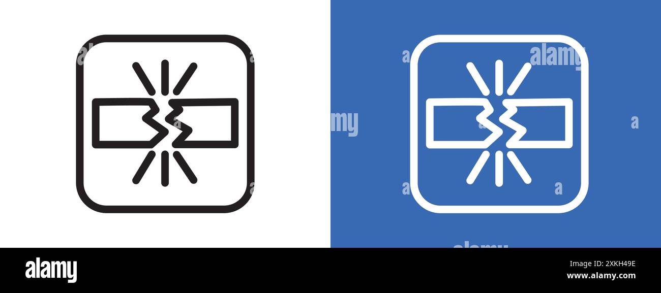 Breaking icon logo sign vector outline in black and white color Stock ...