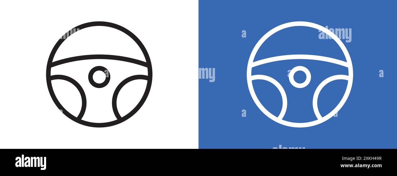 Steering wheel in truck Stock Vector Images - Alamy