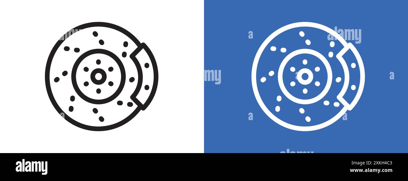 Car brake disk with caliper icon logo sign vector outline in black and ...