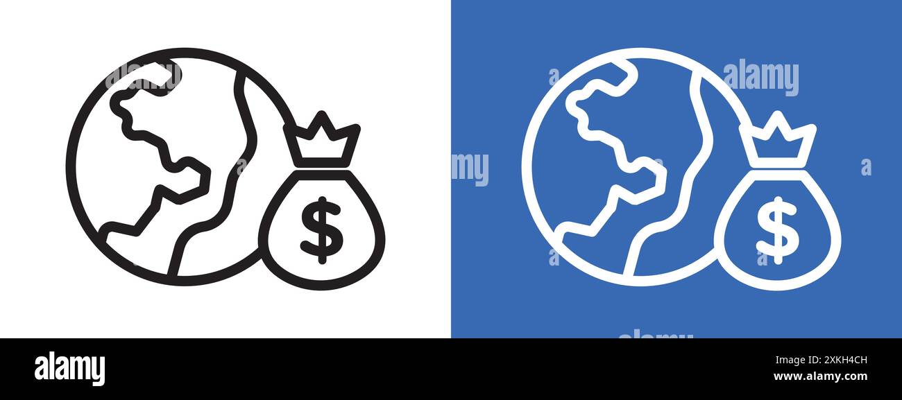 Capitalism icon logo sign vector outline in black and white color Stock ...