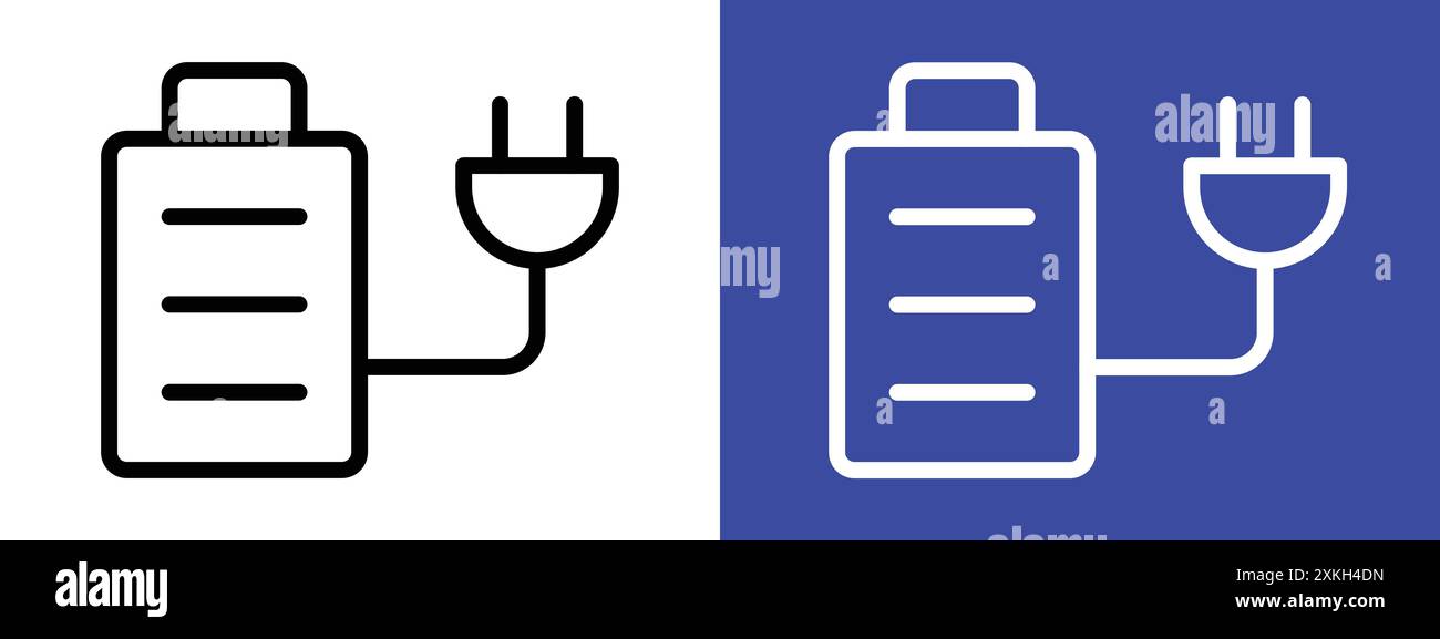 Charging battery icon logo sign vector outline in black and white color ...