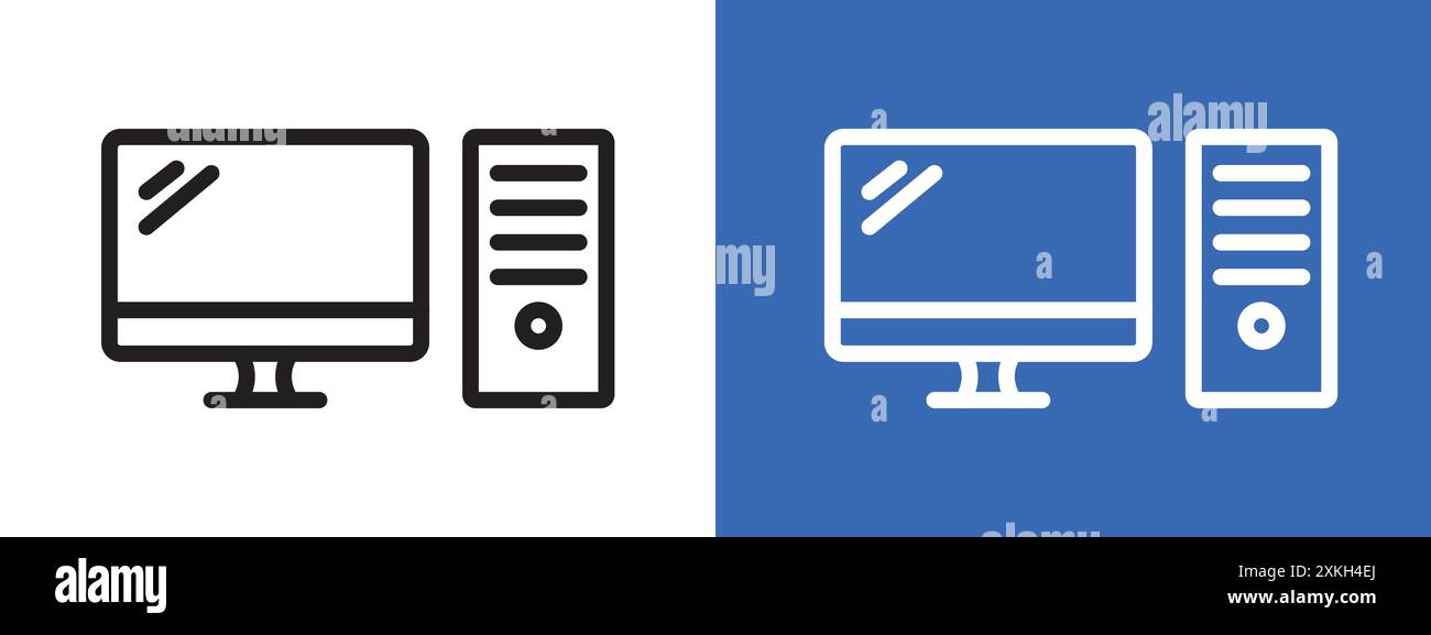 Computer Technology icon logo sign vector outline in black and white ...
