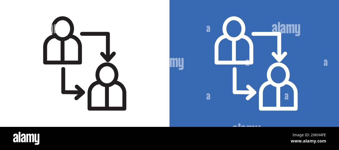 coaching icon logo sign vector outline in black and white color Stock ...