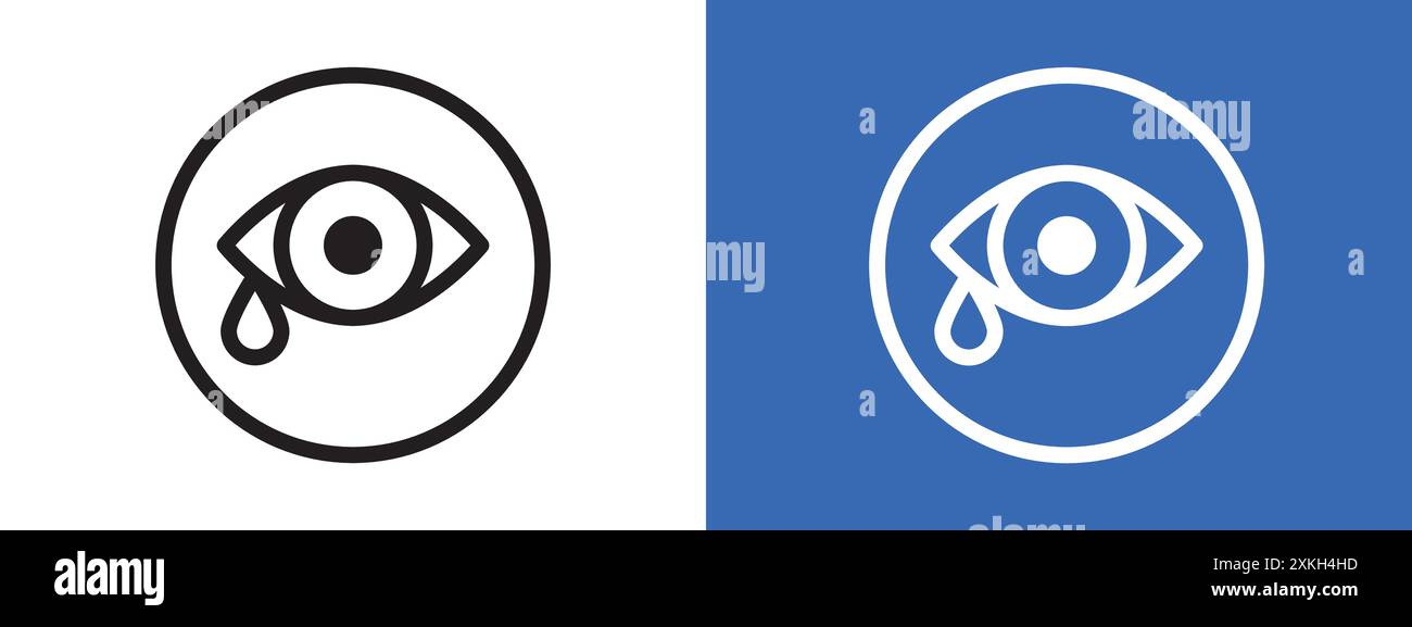 Crying icon logo sign vector outline in black and white color Stock ...