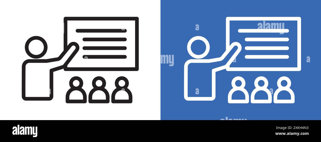 Classroom icon logo sign vector outline in black and white color Stock ...