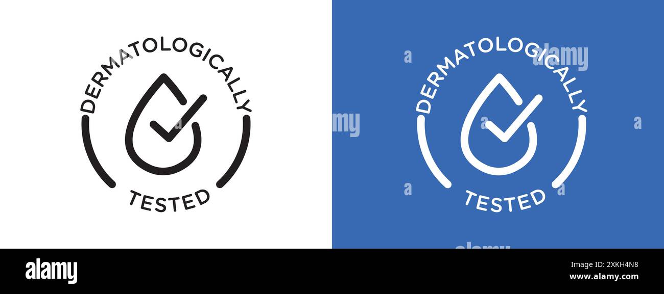 dermatologically tested icon logo sign vector outline in black and ...