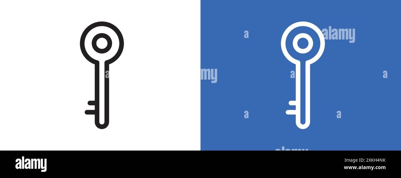 Door key icon logo sign vector outline in black and white color Stock ...