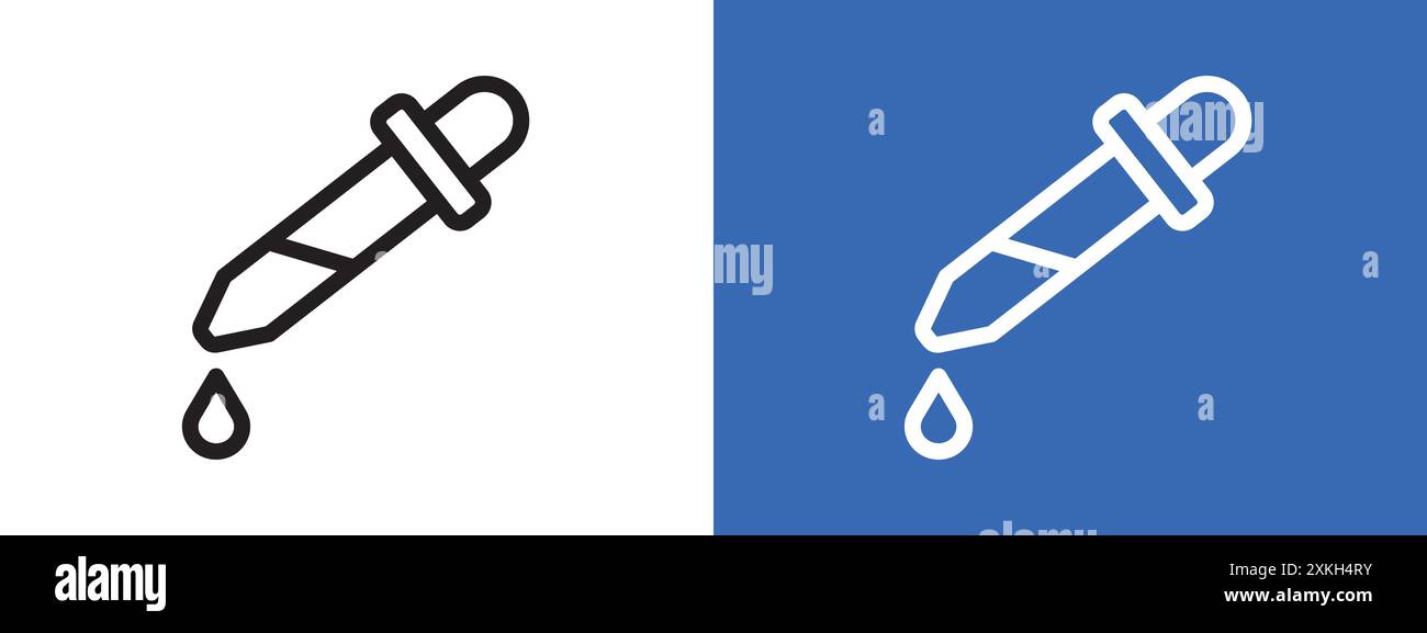 Dropper icon logo sign vector outline in black and white color Stock ...
