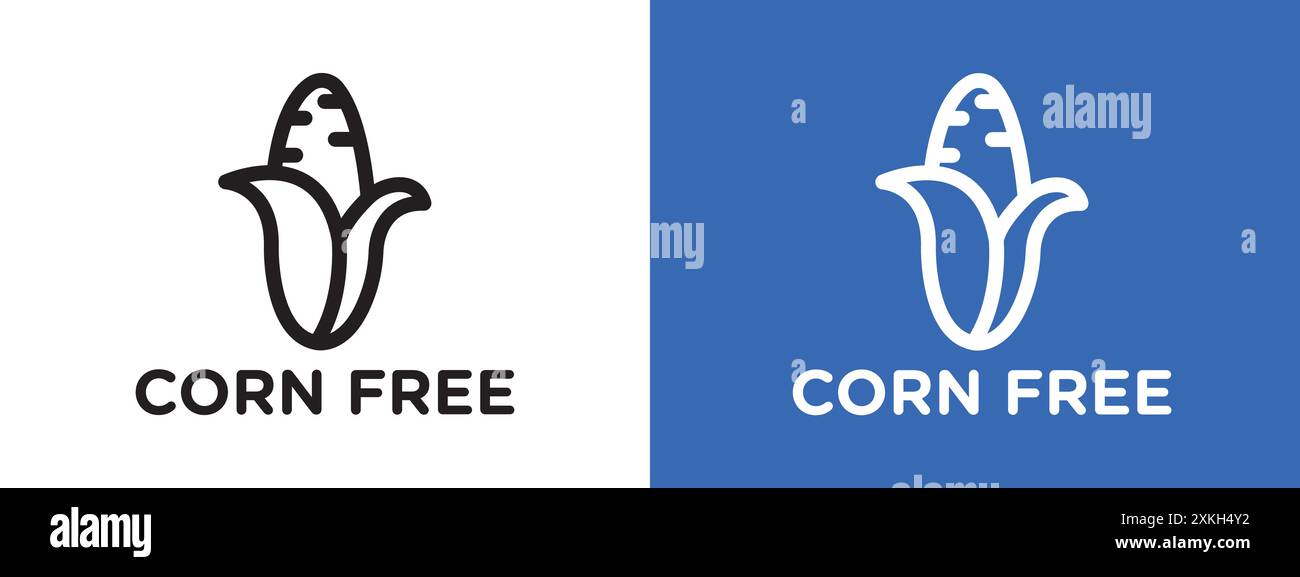 corn free icon logo sign vector outline in black and white color Stock ...