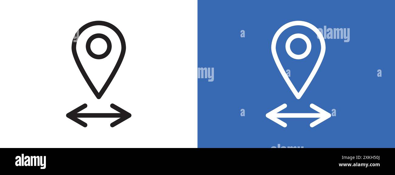 Destination distancing icon logo sign vector outline in black and white ...