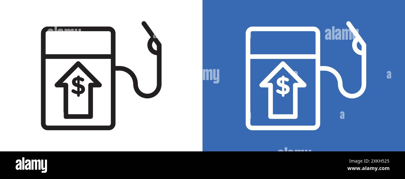 Fuel price increase icon logo sign vector outline in black and white color Stock Vector Image ...