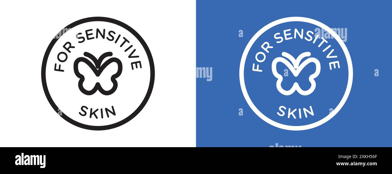 For sensitive skin icon logo sign vector outline in black and white ...