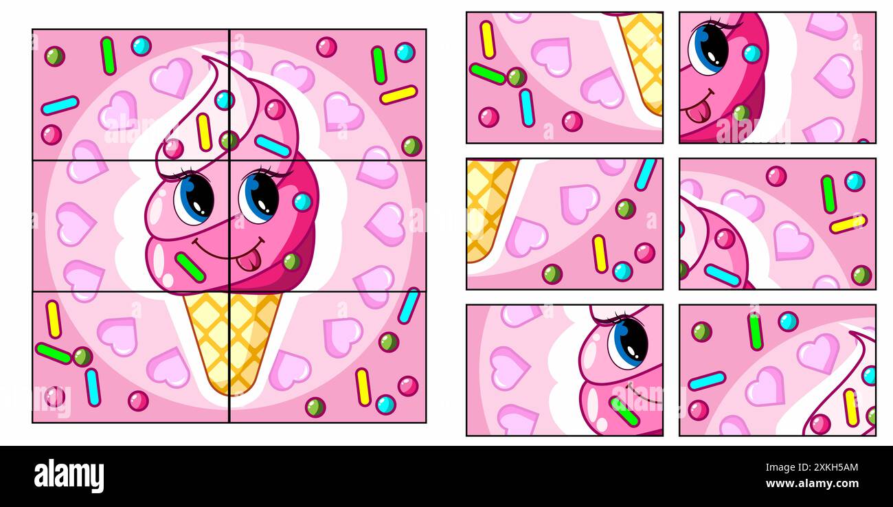 Child Game. Collect a picture. Puzzle education game for children. Cute ...