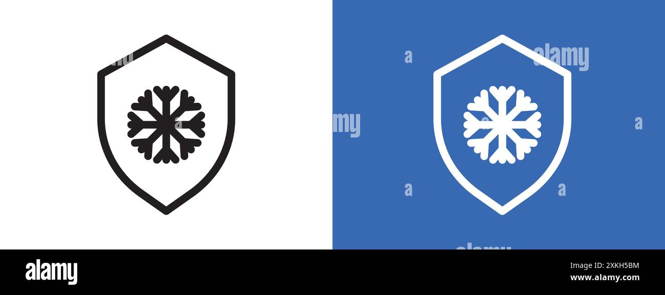 Frost resistant icon logo sign vector outline in black and white color ...