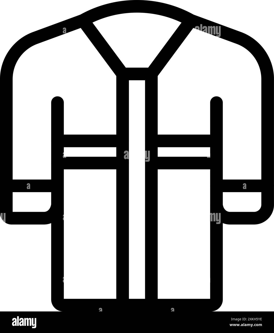 Simple icon of a firefighter uniform with reflective stripes for safety ...